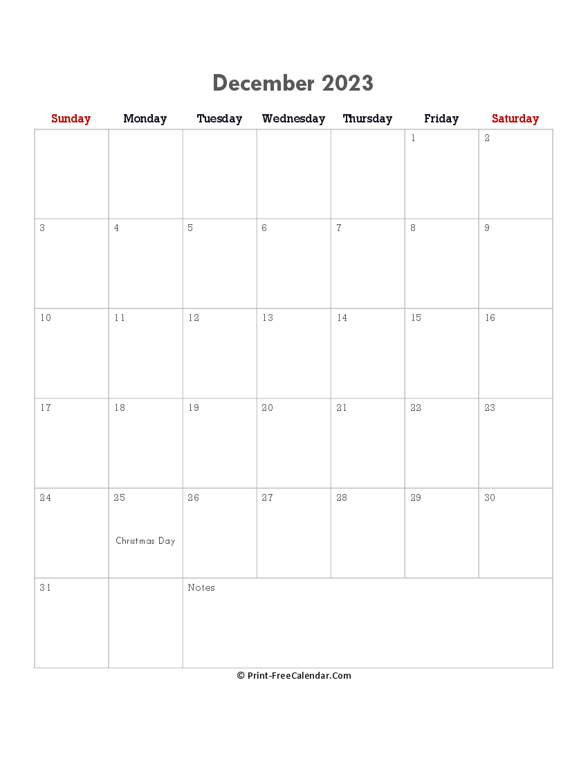 Download December 2023 Calendar Printable with Holidays (PDF, Word ...
