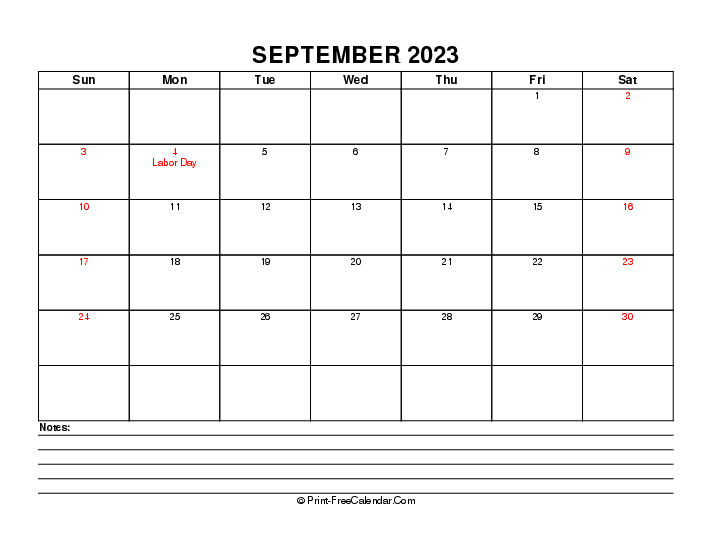 September 2023 Calendars with USA Holidays (Word, PDF, Excel)